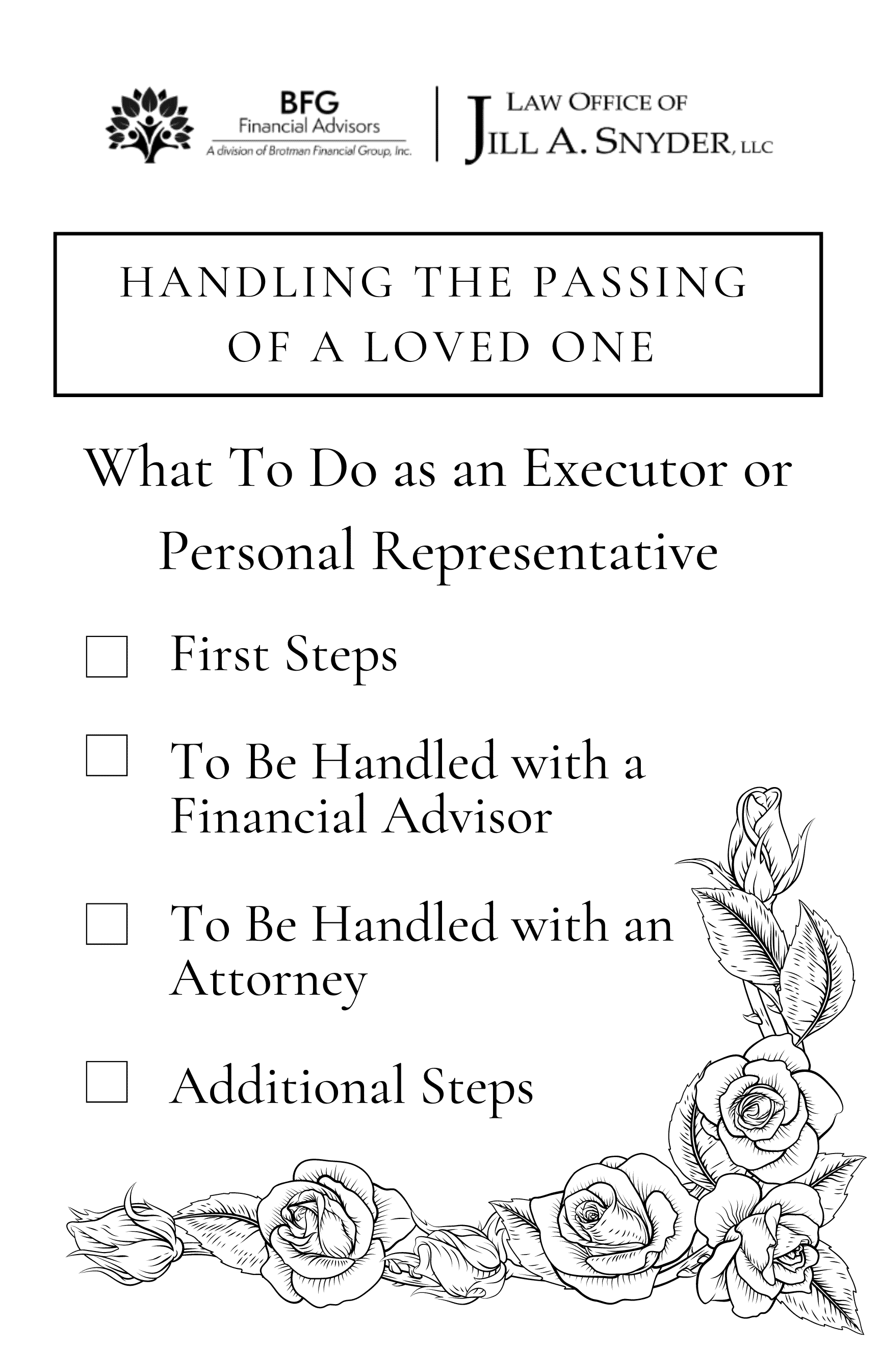 Executor Checklist Bfg Financial Advisors